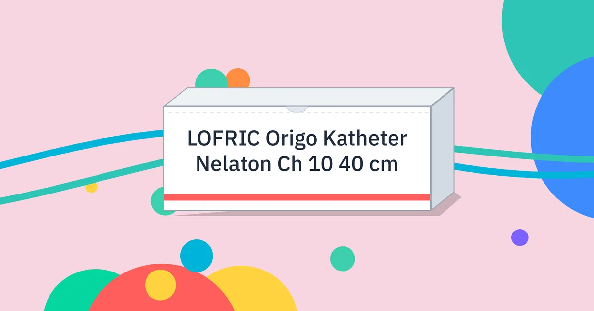 Symbolbild: Packung mit der Aufschrift LOFRIC Origo Katheter Nelaton Ch 10 40 cm (PZN 16671794) – Verfügbarkeit und Bezug in Apotheken in Frankfurt am Main