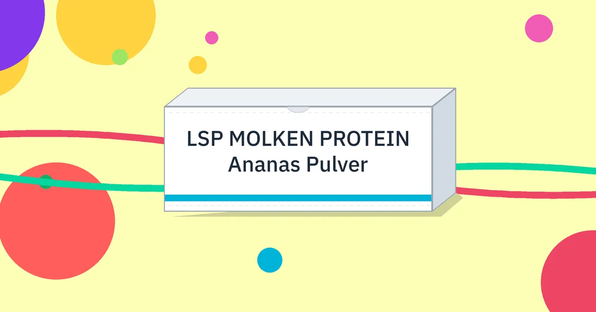 Symbolbild: Packung mit der Aufschrift LSP MOLKEN PROTEIN Ananas Pulver (PZN 09725265) – Verfügbarkeit und Bezug in Apotheken in Frankfurt am Main