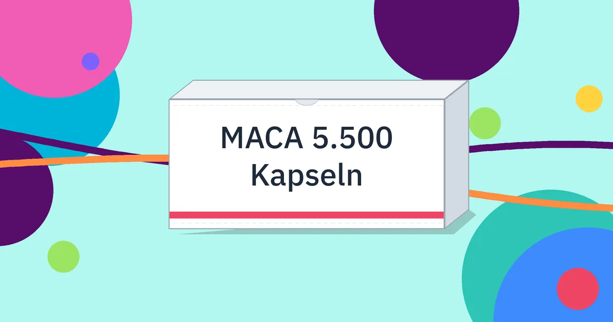 Symbolbild: Packung mit der Aufschrift MACA 5.500 Kapseln (PZN 02235724) – Verfügbarkeit und Bezug in Apotheken in Frankfurt am Main