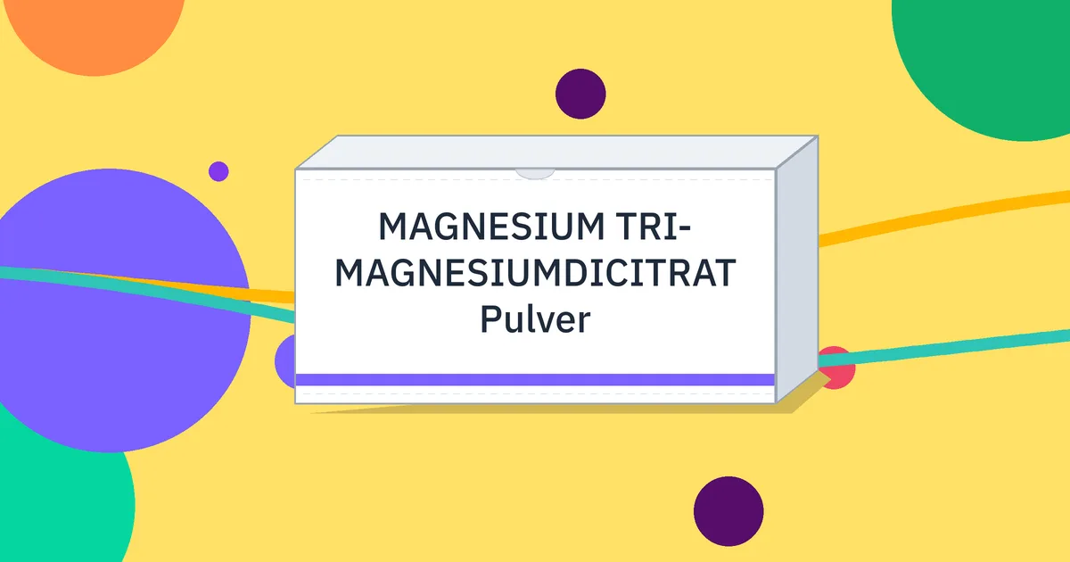 Symbolbild: Packung mit der Aufschrift MAGNESIUM TRI-MAGNESIUMDICITRAT Pulver (PZN 11676462) – Verfügbarkeit und Bezug in Apotheken in Frankfurt am Main