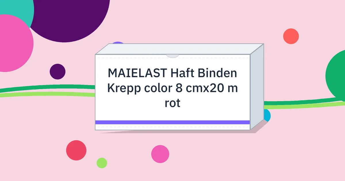 Symbolbild: Packung mit der Aufschrift MAIELAST Haft Binden Krepp color 8 cmx20 m rot (PZN 00337001) – Verfügbarkeit und Bezug in Apotheken in Frankfurt am Main