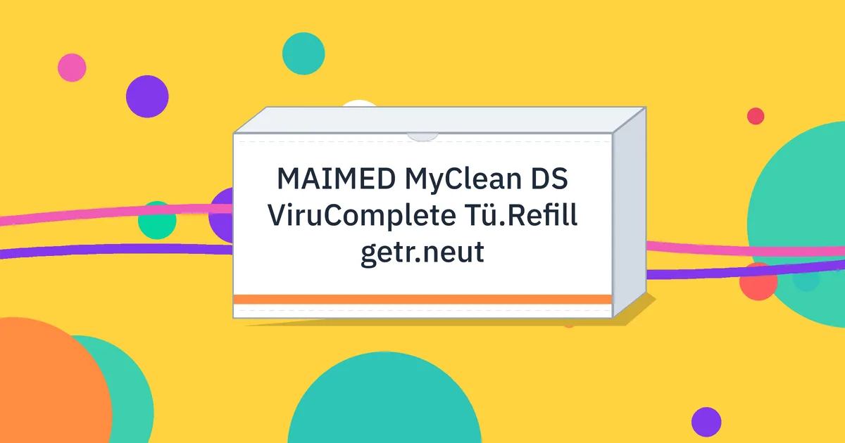Symbolbild: Packung mit der Aufschrift MAIMED MyClean DS ViruComplete Tü.Refill getr.neut (PZN 18726016) – Verfügbarkeit und Bezug in Apotheken in Frankfurt am Main