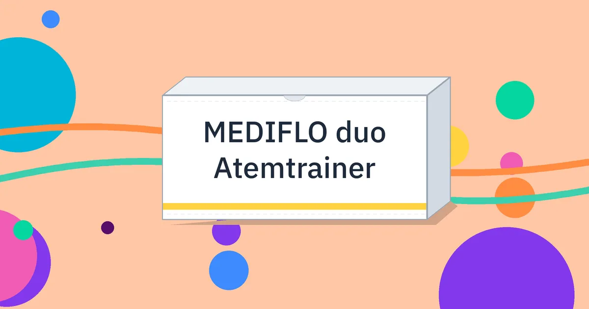 Symbolbild: Packung mit der Aufschrift MEDIFLO duo Atemtrainer (PZN 16017505) – Verfügbarkeit und Bezug in Apotheken in Frankfurt am Main