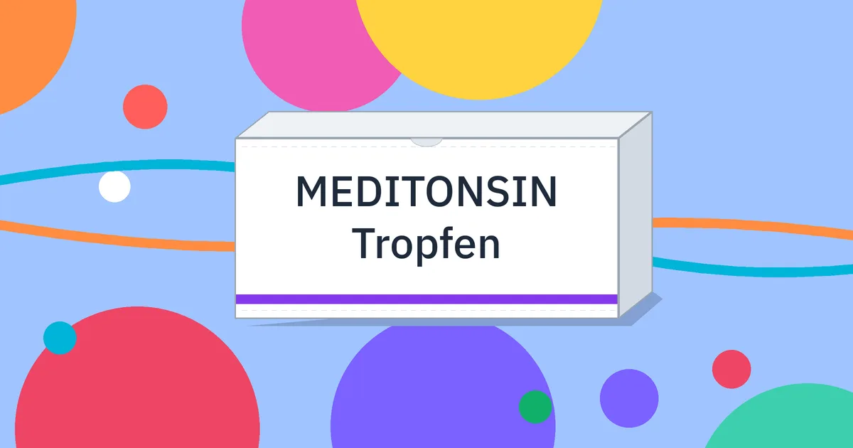 Symbolbild: Packung mit der Aufschrift MEDITONSIN Tropfen (PZN 10192727) – Verfügbarkeit und Bezug in Apotheken in Frankfurt am Main