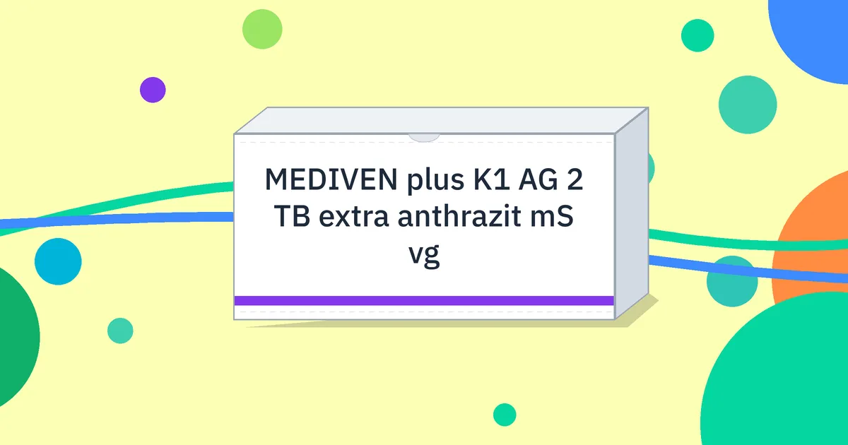Symbolbild: Packung mit der Aufschrift MEDIVEN plus K1 AG 2 TB extra anthrazit mS vg (PZN 15062248) – Verfügbarkeit und Bezug in Apotheken in Frankfurt am Main