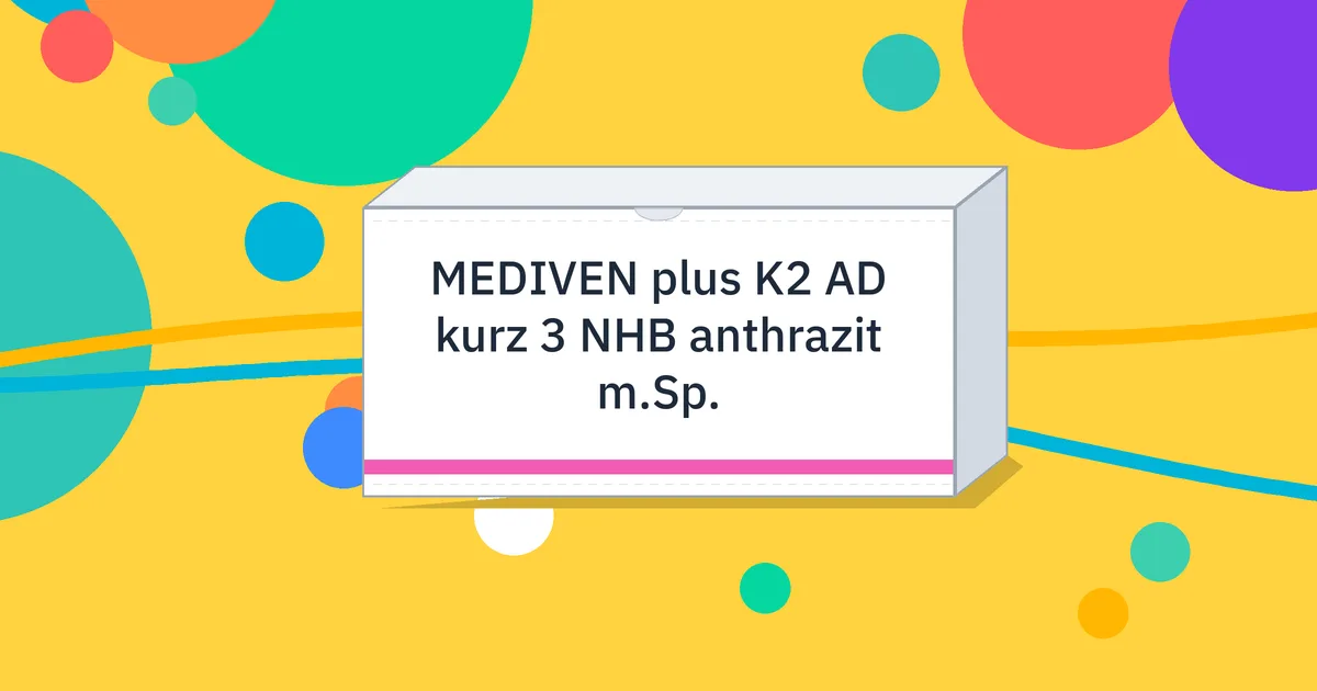 Symbolbild: Packung mit der Aufschrift MEDIVEN plus K2 AD kurz 3 NHB anthrazit m.Sp. (PZN 15924721) – Verfügbarkeit und Bezug in Apotheken in Frankfurt am Main