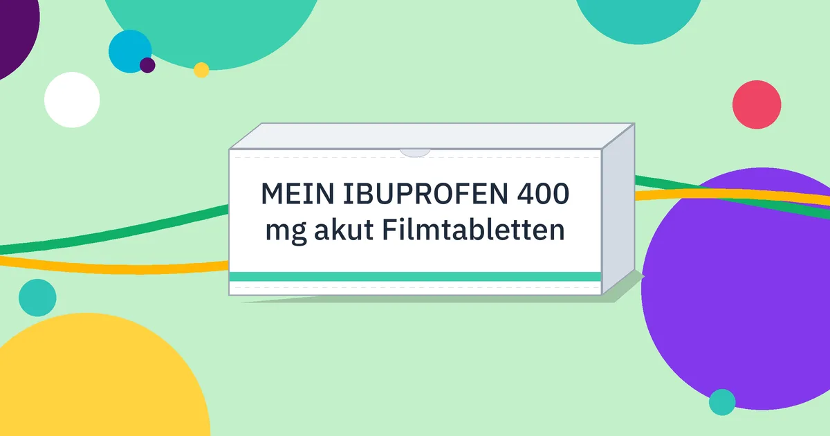 Symbolbild: Packung mit der Aufschrift MEIN IBUPROFEN 400 mg akut Filmtabletten (PZN 09935790) – Verfügbarkeit und Bezug in Apotheken in Frankfurt am Main