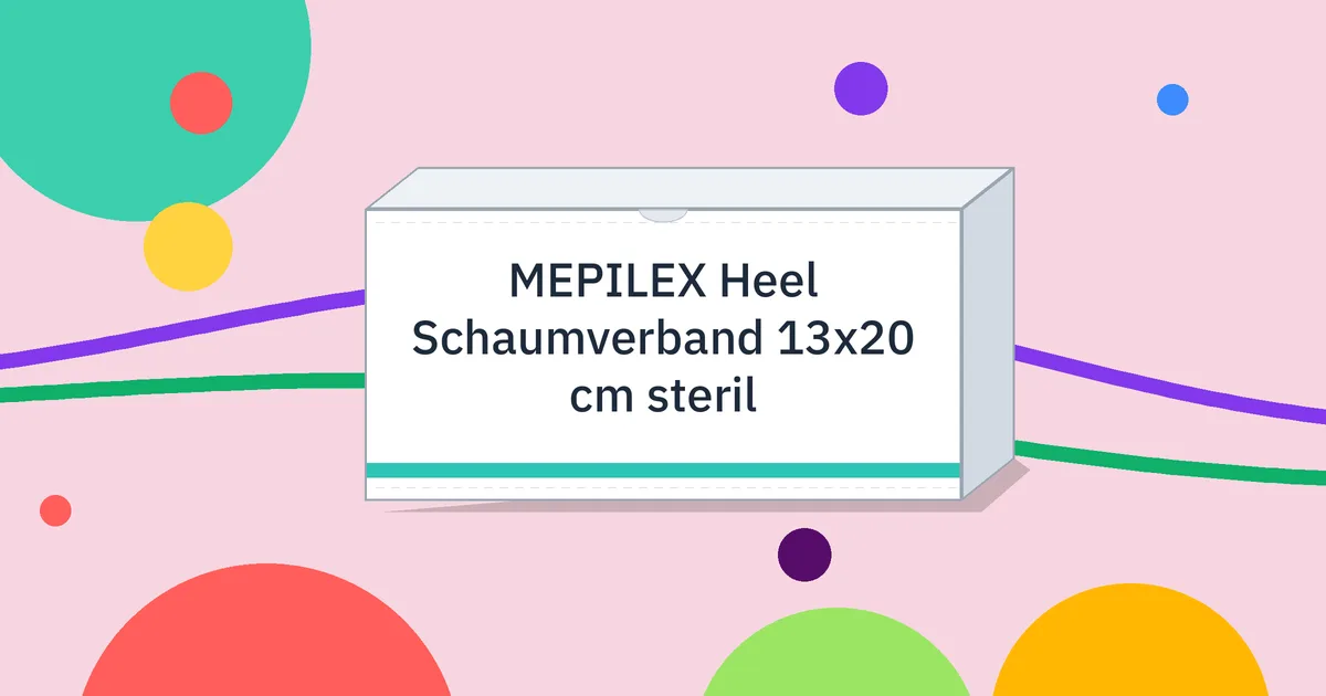 Symbolbild: Packung mit der Aufschrift MEPILEX Heel Schaumverband 13x20 cm steril (PZN 18131636) – Verfügbarkeit und Bezug in Apotheken in Frankfurt am Main