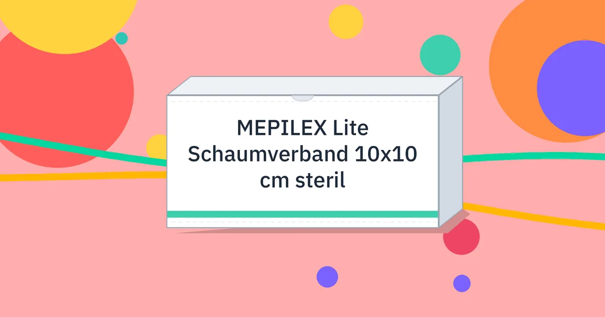 Symbolbild: Packung mit der Aufschrift MEPILEX Lite Schaumverband 10x10 cm steril (PZN 17565692) – Verfügbarkeit und Bezug in Apotheken in Frankfurt am Main