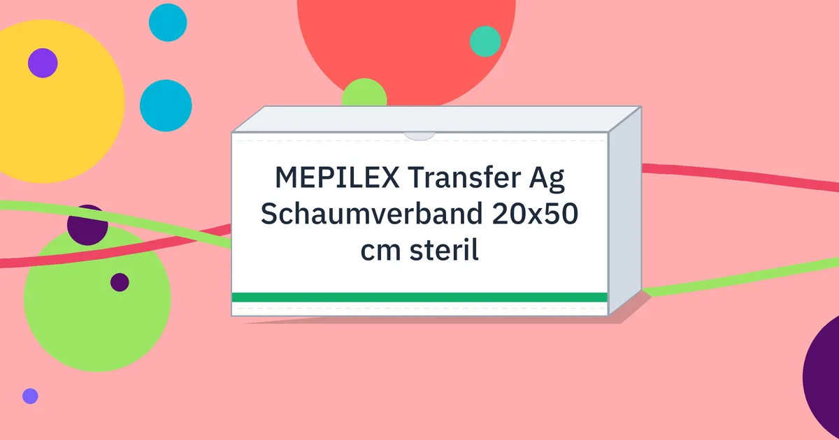 Symbolbild: Packung mit der Aufschrift MEPILEX Transfer Ag Schaumverband 20x50 cm steril (PZN 09542820) – Verfügbarkeit und Bezug in Apotheken in Frankfurt am Main