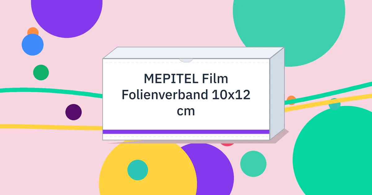 Symbolbild: Packung mit der Aufschrift MEPITEL Film Folienverband 10x12 cm (PZN 20005152) – Verfügbarkeit und Bezug in Apotheken in Frankfurt am Main