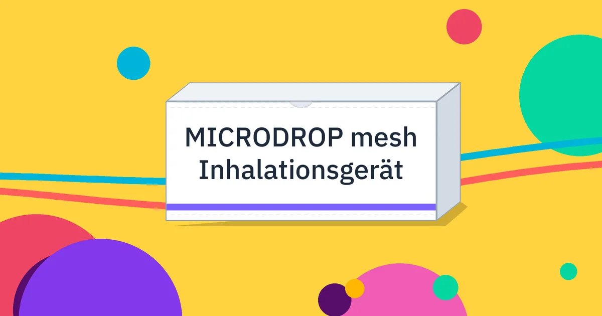 Symbolbild: Packung mit der Aufschrift MICRODROP mesh Inhalationsgerät (PZN 13928212) – Verfügbarkeit und Bezug in Apotheken in Frankfurt am Main