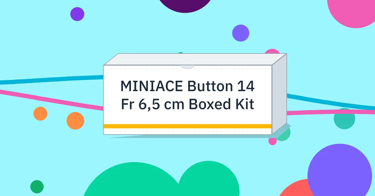 Symbolbild: Packung mit der Aufschrift MINIACE Button 14 Fr 6,5 cm Boxed Kit (PZN 16954262) – Verfügbarkeit und Bezug in Apotheken in Frankfurt am Main