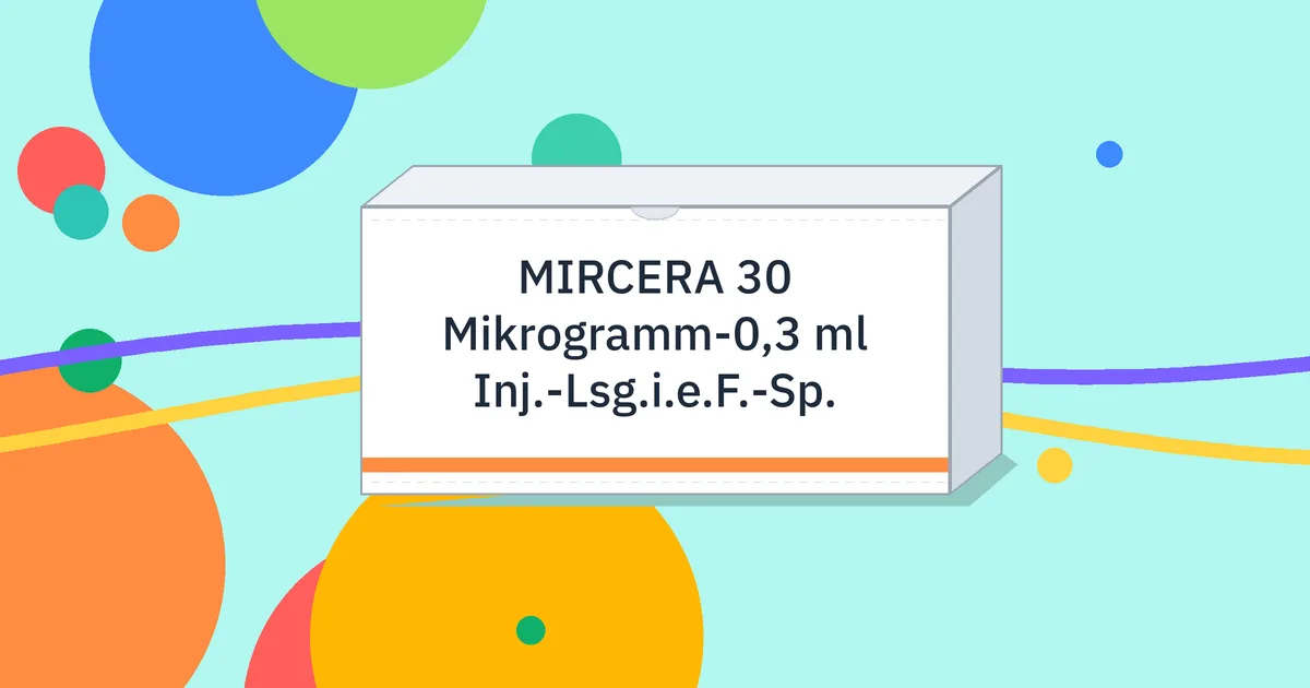 Symbolbild: Packung mit der Aufschrift MIRCERA 30 Mikrogramm-0,3 ml Inj.-Lsg.i.e.F.-Sp. (PZN 07773082) – Verfügbarkeit und Bezug in Apotheken in Frankfurt am Main