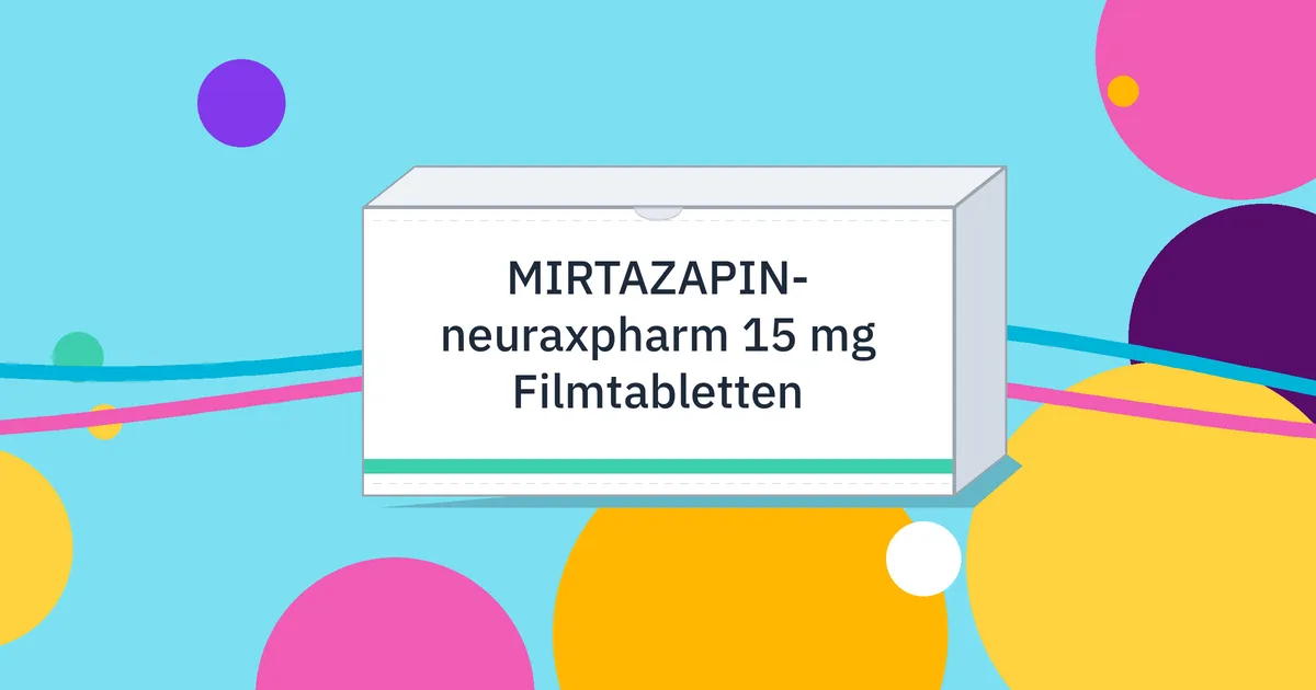 Symbolbild: Packung mit der Aufschrift MIRTAZAPIN-neuraxpharm 15 mg Filmtabletten (PZN 03647357) – Verfügbarkeit und Bezug in Apotheken in Frankfurt am Main