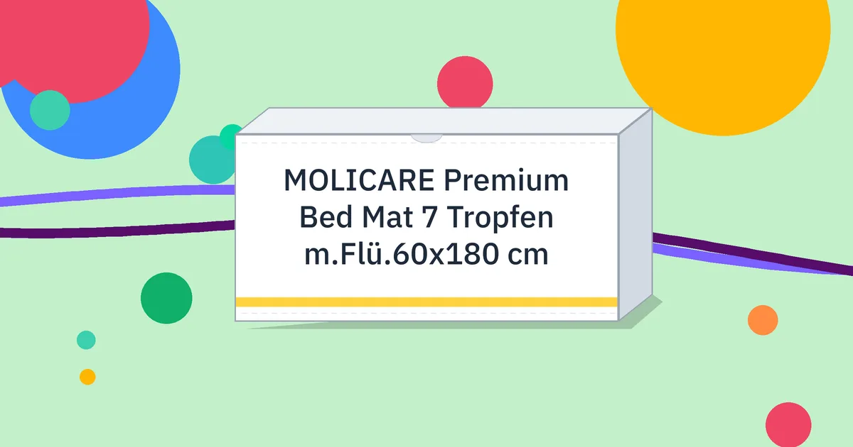 Symbolbild: Packung mit der Aufschrift MOLICARE Premium Bed Mat 7 Tropfen m.Flü.60x180 cm (PZN 16136859) – Verfügbarkeit und Bezug in Apotheken in Frankfurt am Main