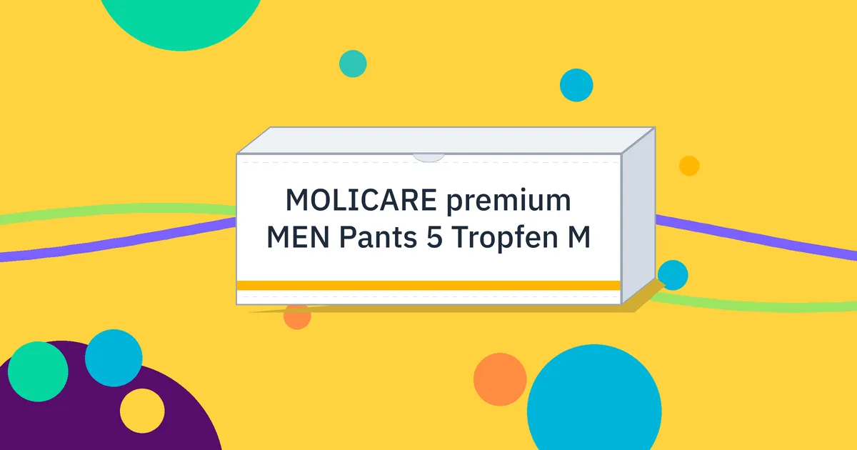 Symbolbild: Packung mit der Aufschrift MOLICARE premium MEN Pants 5 Tropfen M (PZN 18300688) – Verfügbarkeit und Bezug in Apotheken in Frankfurt am Main