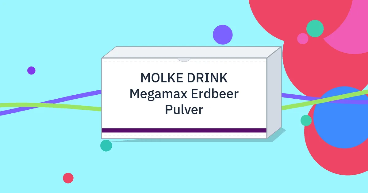 Symbolbild: Packung mit der Aufschrift MOLKE DRINK Megamax Erdbeer Pulver (PZN 08692279) – Verfügbarkeit und Bezug in Apotheken in Frankfurt am Main
