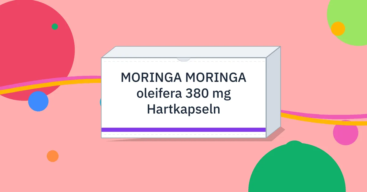 Symbolbild: Packung mit der Aufschrift MORINGA MORINGA oleifera 380 mg Hartkapseln (PZN 13837745) – Verfügbarkeit und Bezug in Apotheken in Frankfurt am Main