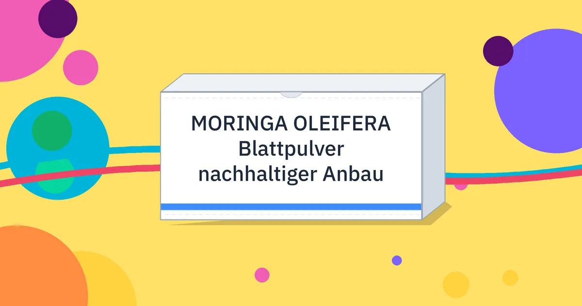 Symbolbild: Packung mit der Aufschrift MORINGA OLEIFERA Blattpulver nachhaltiger Anbau (PZN 10637572) – Verfügbarkeit und Bezug in Apotheken in Frankfurt am Main