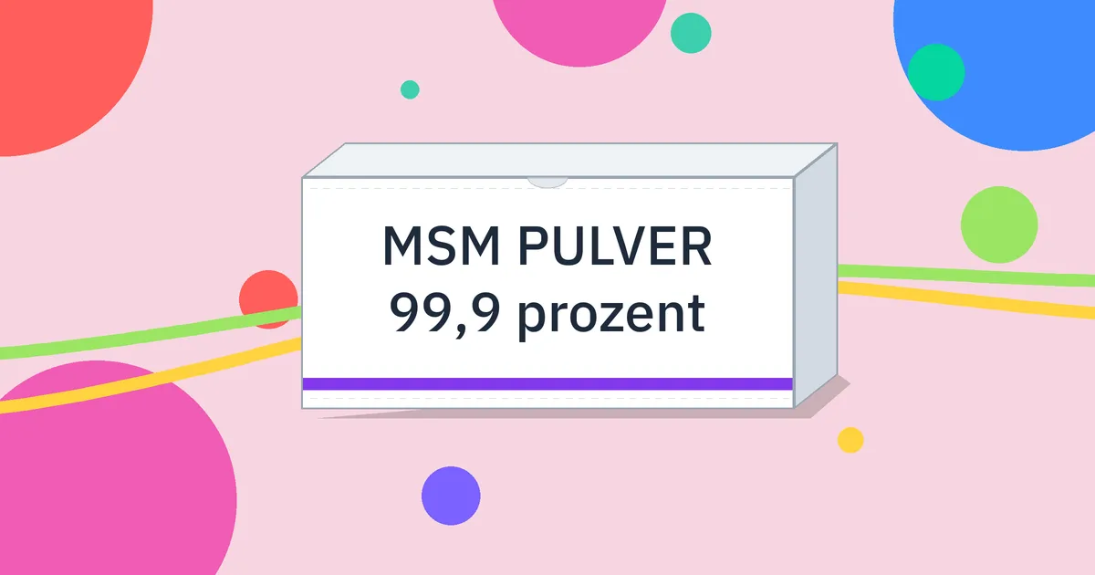 Symbolbild: Packung mit der Aufschrift MSM PULVER 99,9 prozent (PZN 10230907) – Verfügbarkeit und Bezug in Apotheken in Frankfurt am Main