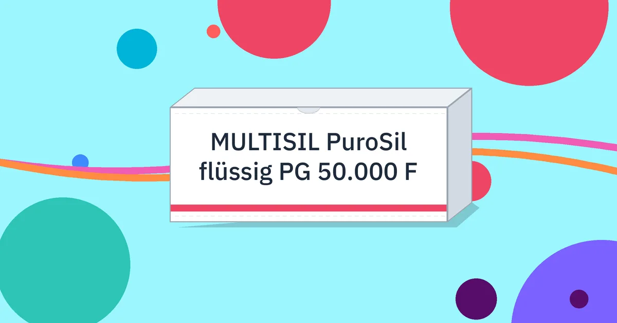 Symbolbild: Packung mit der Aufschrift MULTISIL PuroSil flüssig PG 50.000 F (PZN 15393689) – Verfügbarkeit und Bezug in Apotheken in Frankfurt am Main