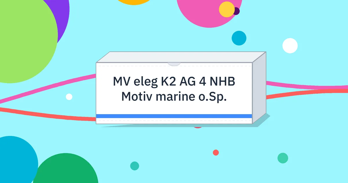 Symbolbild: Packung mit der Aufschrift MV eleg K2 AG 4 NHB Motiv marine o.Sp. (PZN 15722868) – Verfügbarkeit und Bezug in Apotheken in Frankfurt am Main