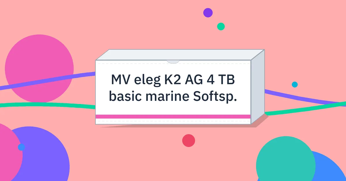 Symbolbild: Packung mit der Aufschrift MV eleg K2 AG 4 TB basic marine Softsp. (PZN 14613723) – Verfügbarkeit und Bezug in Apotheken in Frankfurt am Main