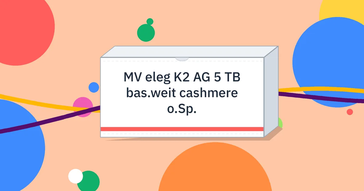 Symbolbild: Packung mit der Aufschrift MV eleg K2 AG 5 TB bas.weit cashmere o.Sp. (PZN 14680429) – Verfügbarkeit und Bezug in Apotheken in Frankfurt am Main