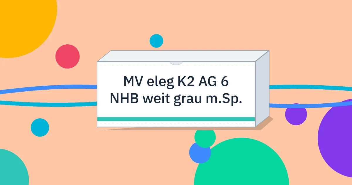 Symbolbild: Packung mit der Aufschrift MV eleg K2 AG 6 NHB weit grau m.Sp. (PZN 18928576) – Verfügbarkeit und Bezug in Apotheken in Frankfurt am Main