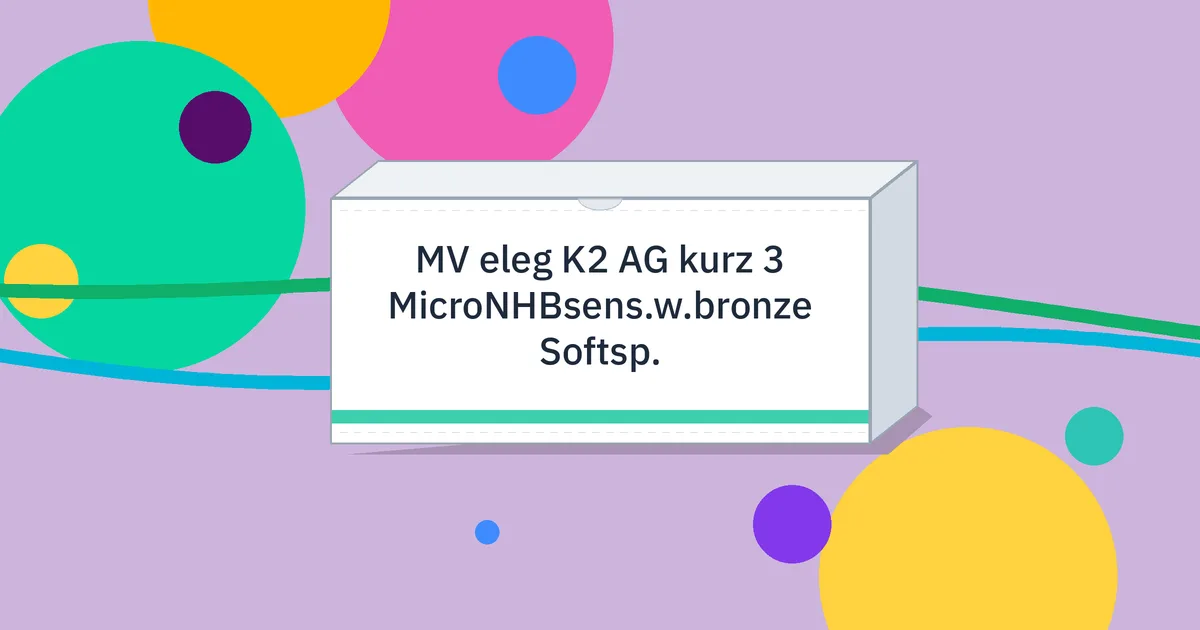Symbolbild: Packung mit der Aufschrift MV eleg K2 AG kurz 3 MicroNHBsens.w.bronze Softsp. (PZN 15711468) – Verfügbarkeit und Bezug in Apotheken in Frankfurt am Main