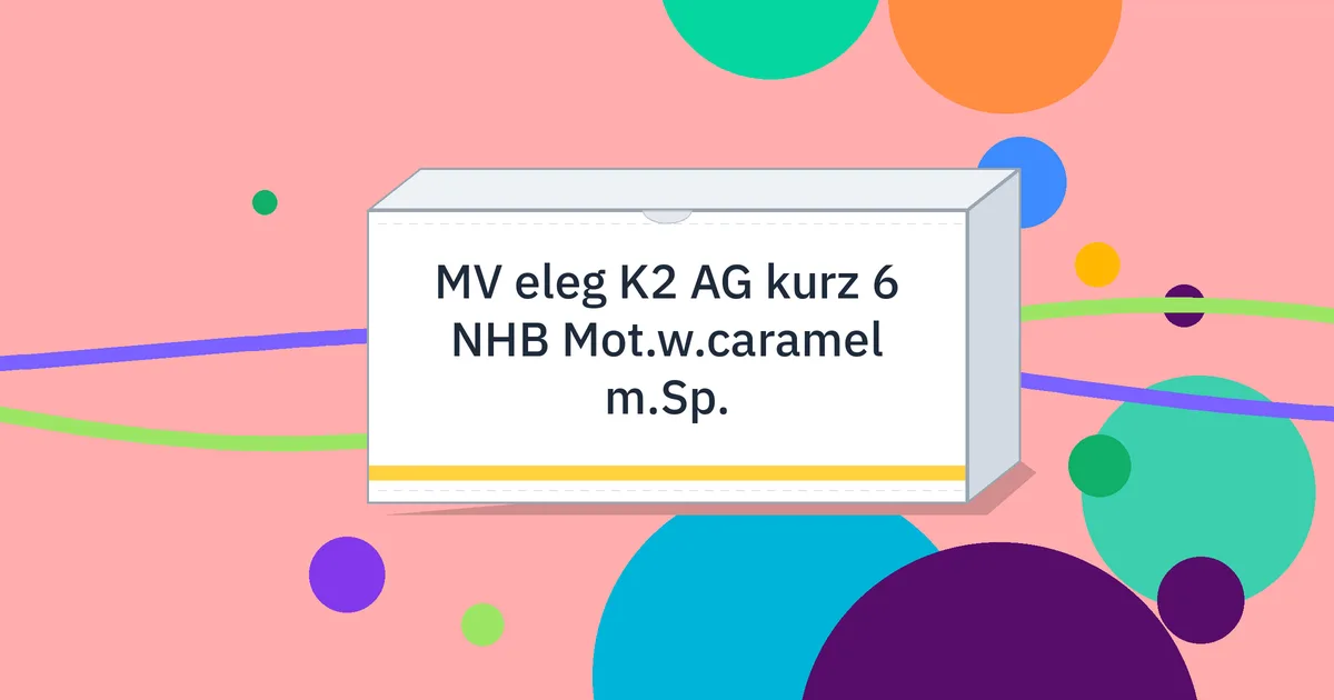 Symbolbild: Packung mit der Aufschrift MV eleg K2 AG kurz 6 NHB Mot.w.caramel m.Sp. (PZN 15713355) – Verfügbarkeit und Bezug in Apotheken in Frankfurt am Main