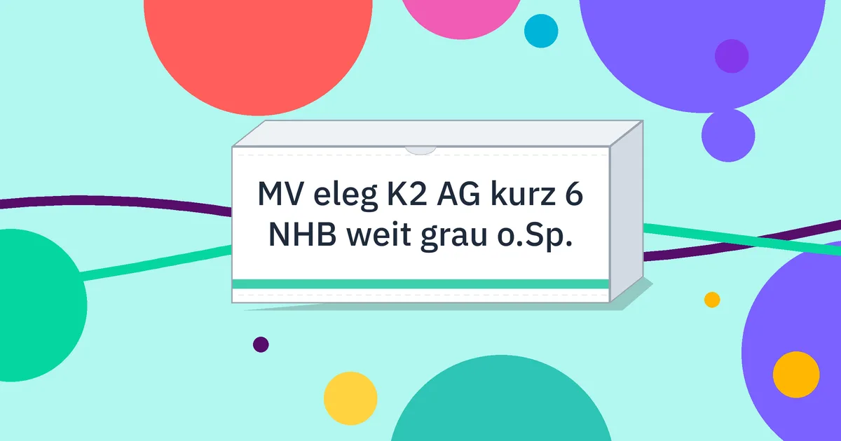 Symbolbild: Packung mit der Aufschrift MV eleg K2 AG kurz 6 NHB weit grau o.Sp. (PZN 18925017) – Verfügbarkeit und Bezug in Apotheken in Frankfurt am Main