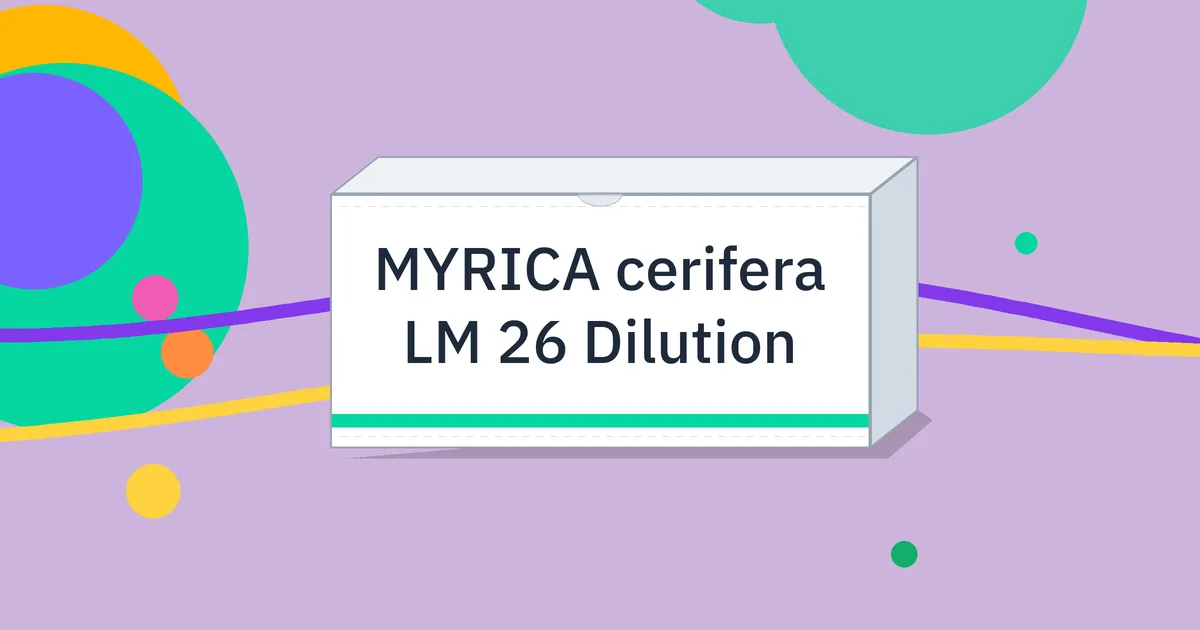 Symbolbild: Packung mit der Aufschrift MYRICA cerifera LM 26 Dilution (PZN 12957298) – Verfügbarkeit und Bezug in Apotheken in Frankfurt am Main