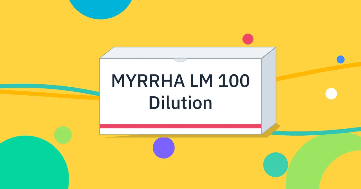 Symbolbild: Packung mit der Aufschrift MYRRHA LM 100 Dilution (PZN 12957861) – Verfügbarkeit und Bezug in Apotheken in Frankfurt am Main