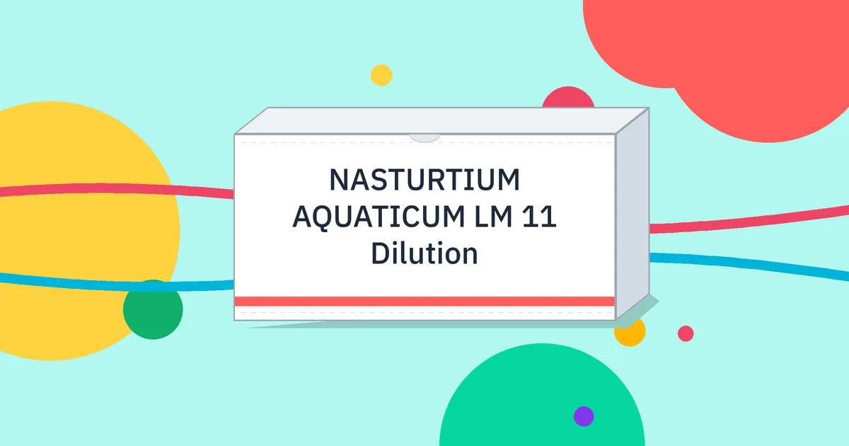 Symbolbild: Packung mit der Aufschrift NASTURTIUM AQUATICUM LM 11 Dilution (PZN 13616300) – Verfügbarkeit und Bezug in Apotheken in Frankfurt am Main