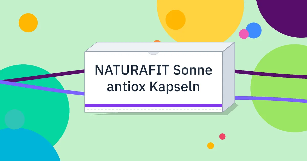 Symbolbild: Packung mit der Aufschrift NATURAFIT Sonne antiox Kapseln (PZN 11130094) – Verfügbarkeit und Bezug in Apotheken in Frankfurt am Main