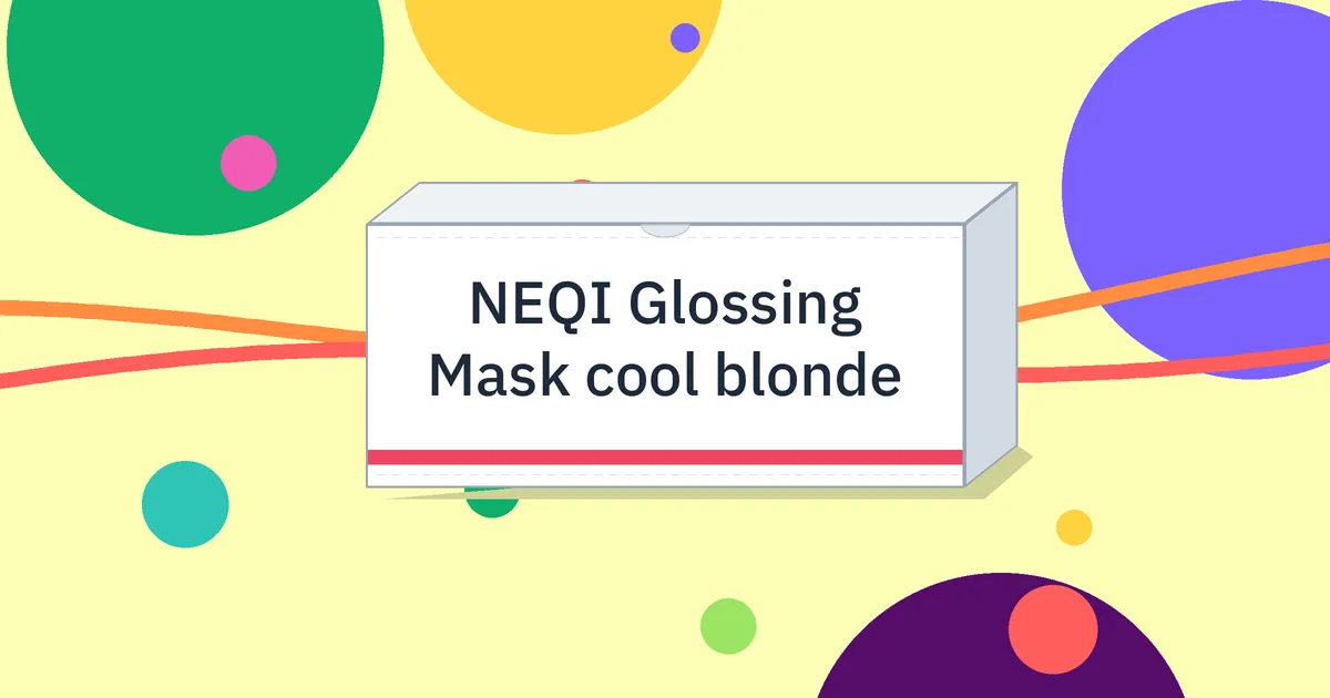 Symbolbild: Packung mit der Aufschrift NEQI Glossing Mask cool blonde (PZN 20652207) – Verfügbarkeit und Bezug in Apotheken in Frankfurt am Main