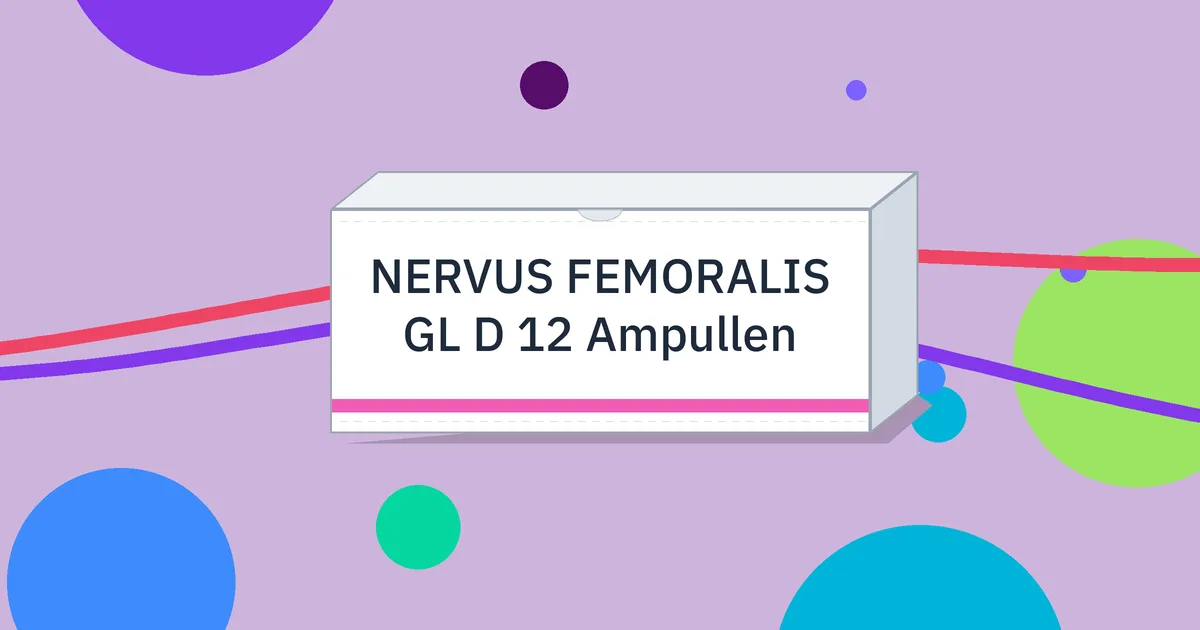 Symbolbild: Packung mit der Aufschrift NERVUS FEMORALIS GL D 12 Ampullen (PZN 02939253) – Verfügbarkeit und Bezug in Apotheken in Frankfurt am Main