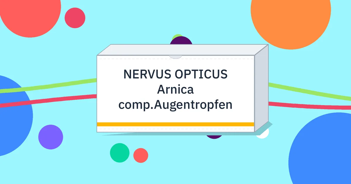 Symbolbild: Packung mit der Aufschrift NERVUS OPTICUS Arnica comp.Augentropfen (PZN 09889771) – Verfügbarkeit und Bezug in Apotheken in Frankfurt am Main
