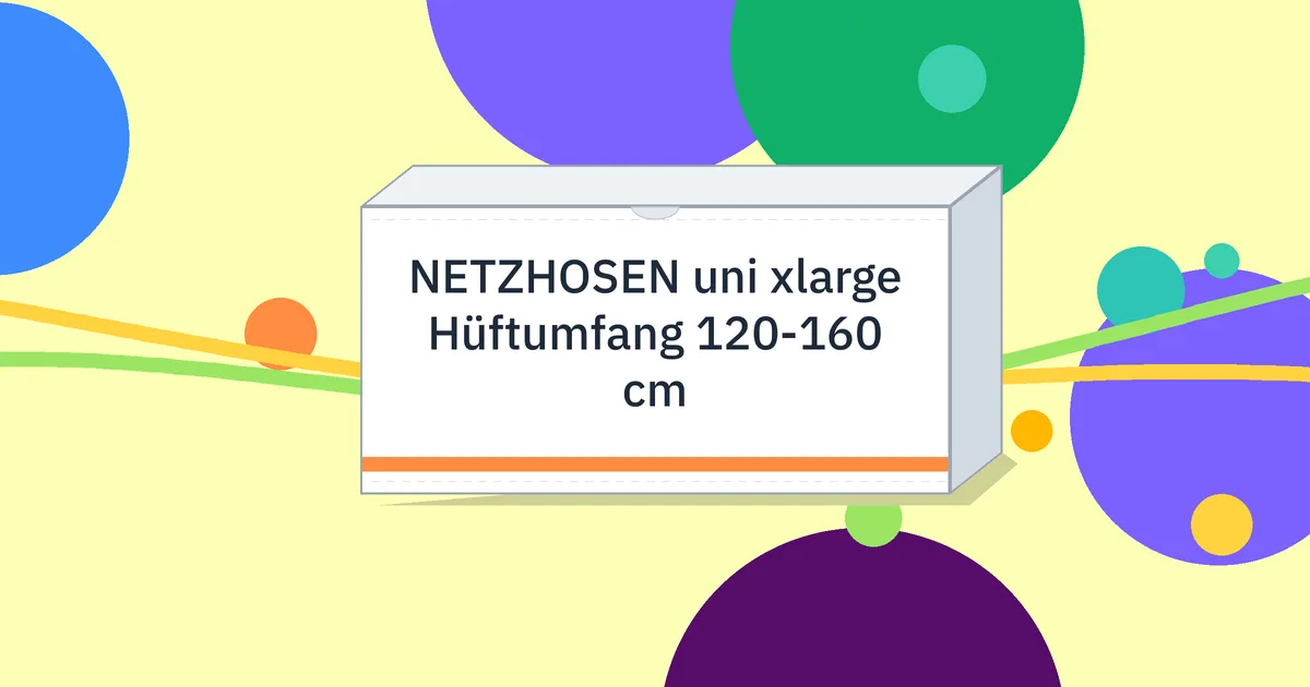 Symbolbild: Packung mit der Aufschrift NETZHOSEN uni xlarge Hüftumfang 120-160 cm (PZN 09477614) – Verfügbarkeit und Bezug in Apotheken in Frankfurt am Main