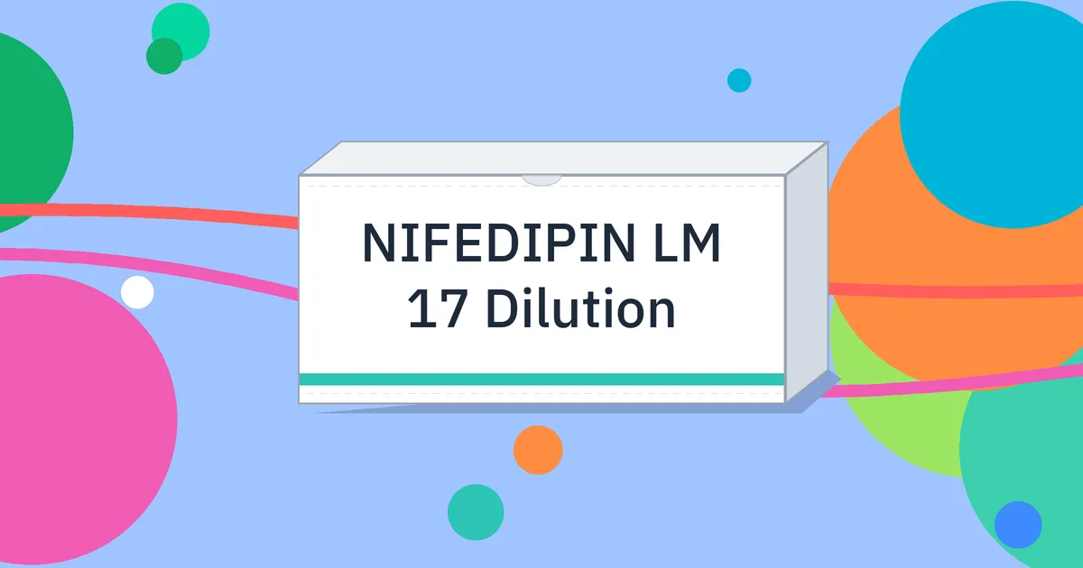 Symbolbild: Packung mit der Aufschrift NIFEDIPIN LM 17 Dilution (PZN 12969597) – Verfügbarkeit und Bezug in Apotheken in Frankfurt am Main