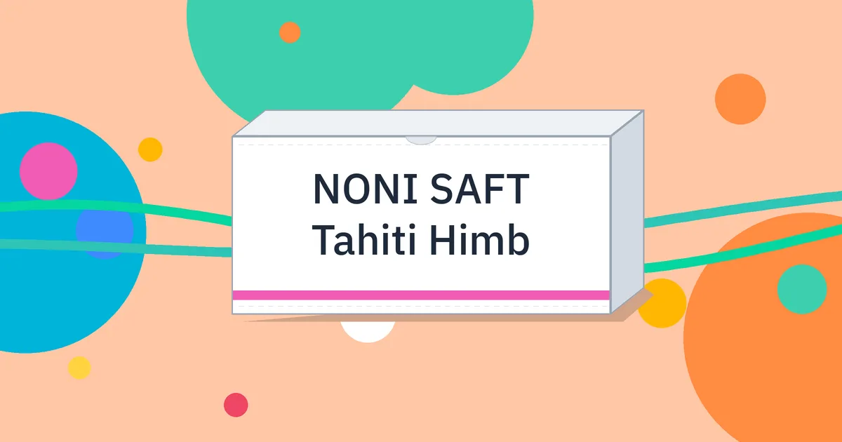 Symbolbild: Packung mit der Aufschrift NONI SAFT Tahiti Himb (PZN 09462400) – Verfügbarkeit und Bezug in Apotheken in Frankfurt am Main