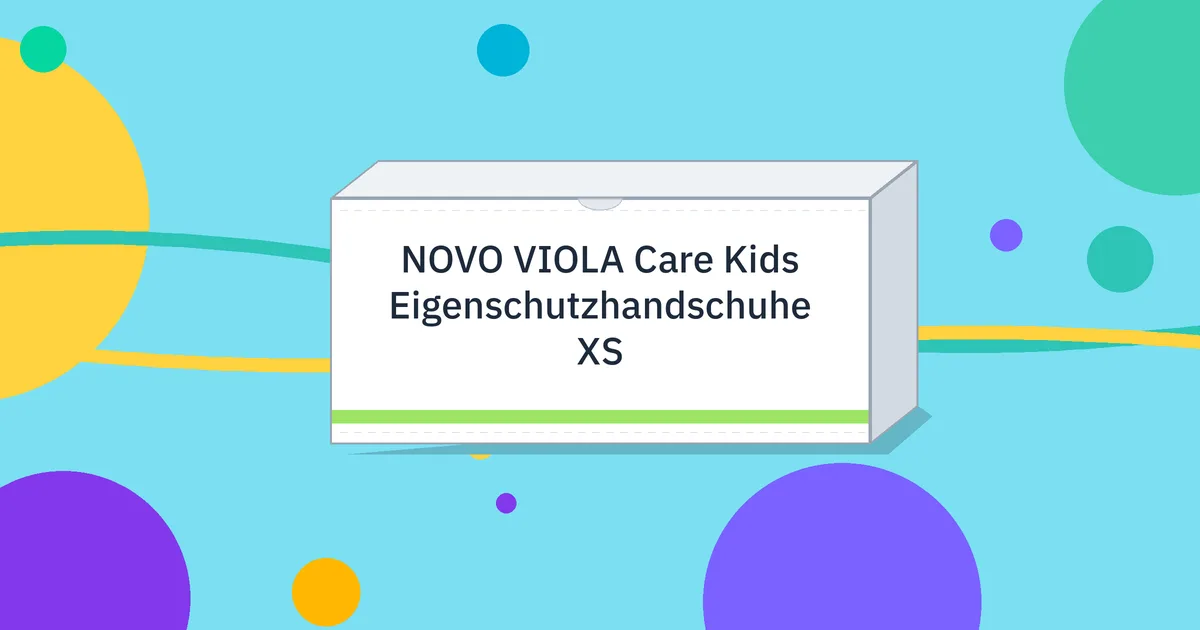 Symbolbild: Packung mit der Aufschrift NOVO VIOLA Care Kids Eigenschutzhandschuhe XS (PZN 19536306) – Verfügbarkeit und Bezug in Apotheken in Frankfurt am Main