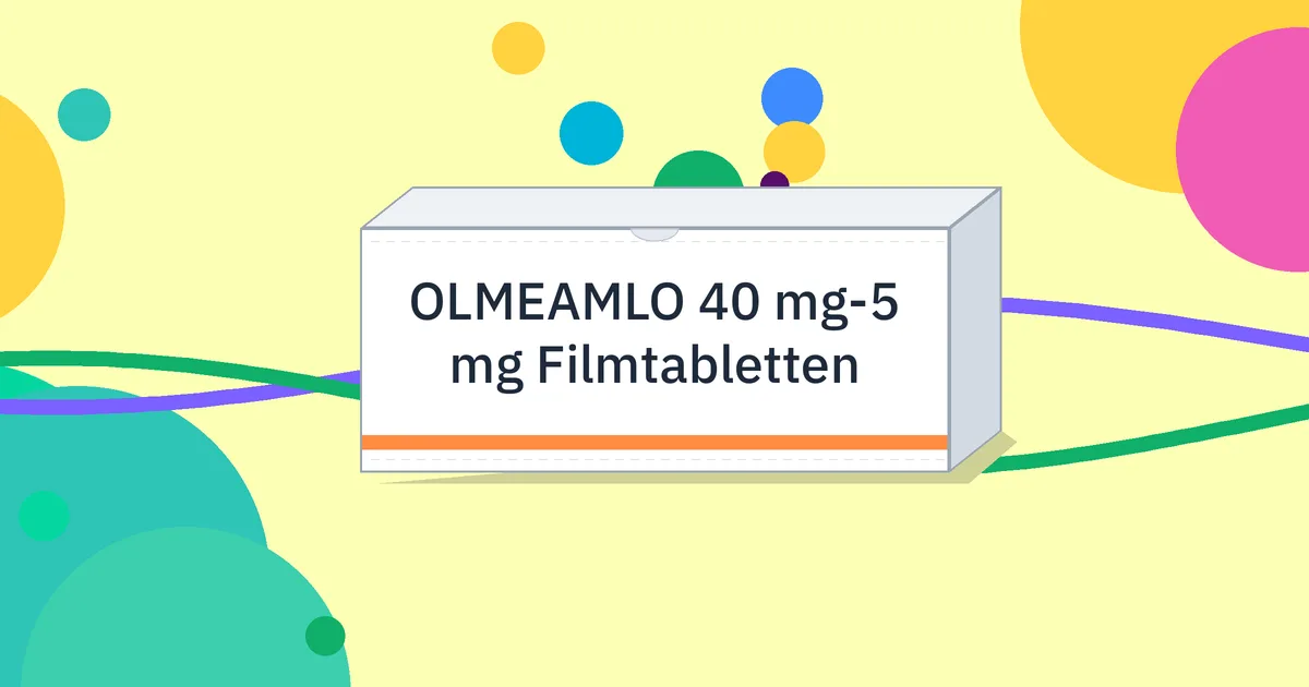 Symbolbild: Packung mit der Aufschrift OLMEAMLO 40 mg-5 mg Filmtabletten (PZN 13724426) – Verfügbarkeit und Bezug in Apotheken in Frankfurt am Main