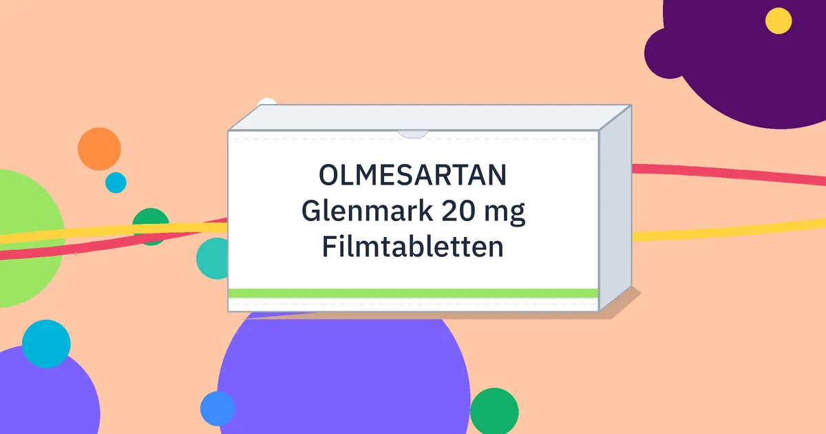 Symbolbild: Packung mit der Aufschrift OLMESARTAN Glenmark 20 mg Filmtabletten (PZN 12360146) – Verfügbarkeit und Bezug in Apotheken in Frankfurt am Main
