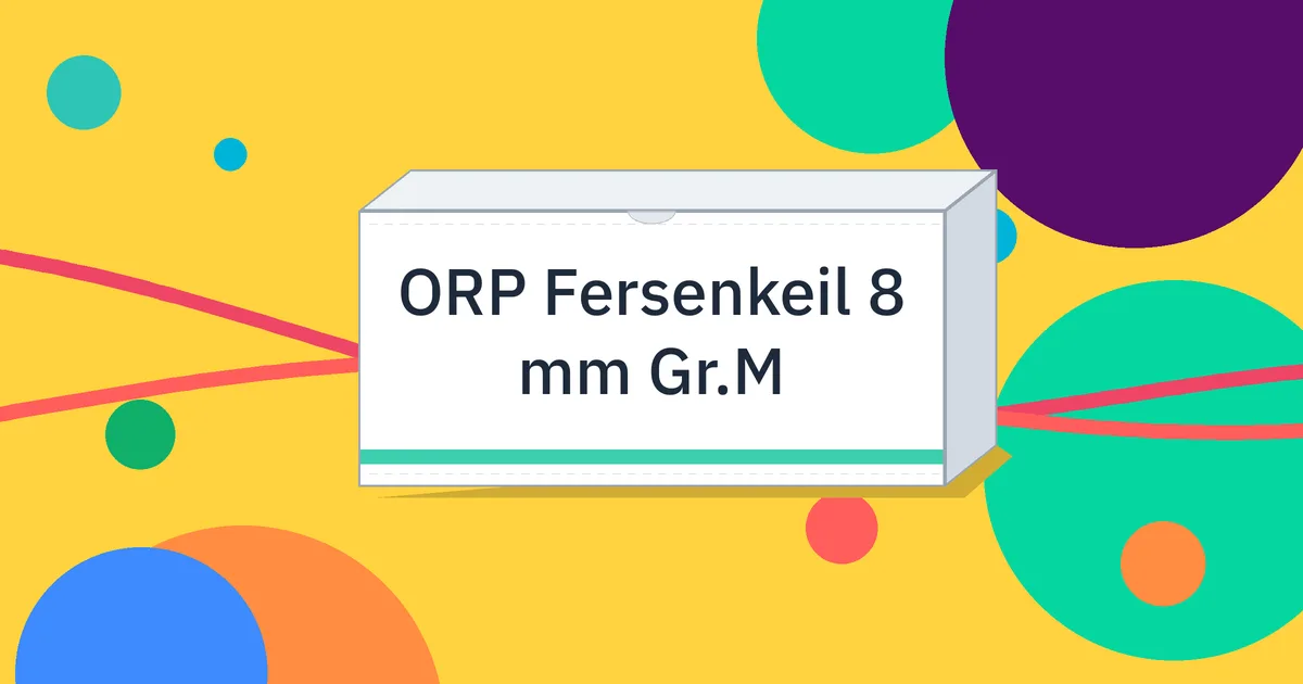Symbolbild: Packung mit der Aufschrift ORP Fersenkeil 8 mm Gr.M (PZN 05360625) – Verfügbarkeit und Bezug in Apotheken in Frankfurt am Main