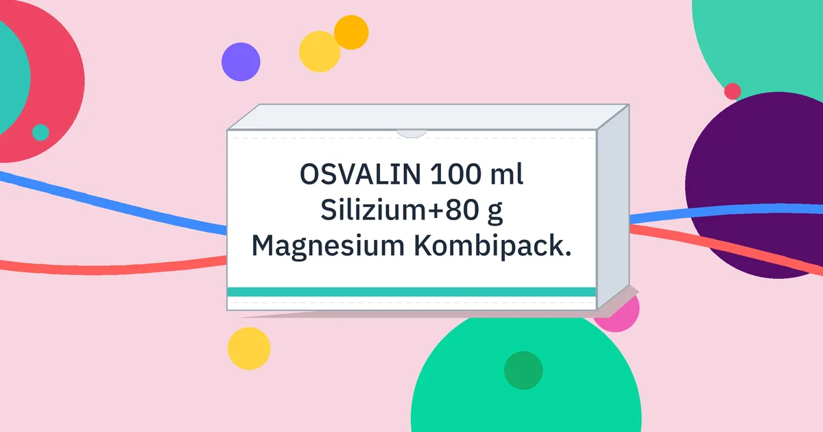 Symbolbild: Packung mit der Aufschrift OSVALIN 100 ml Silizium+80 g Magnesium Kombipack. (PZN 10331695) – Verfügbarkeit und Bezug in Apotheken in Frankfurt am Main