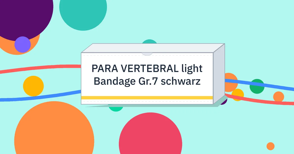 Symbolbild: Packung mit der Aufschrift PARA VERTEBRAL light Bandage Gr.7 schwarz (PZN 10003809) – Verfügbarkeit und Bezug in Apotheken in Frankfurt am Main