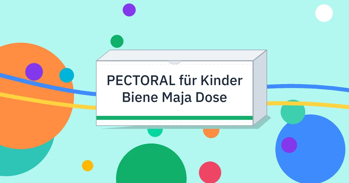 Symbolbild: Packung mit der Aufschrift PECTORAL für Kinder Biene Maja Dose (PZN 13712328) – Verfügbarkeit und Bezug in Apotheken in Frankfurt am Main